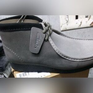 Clarks | Shoes | Clarks Mens Hi Top Wallabees Grey | Poshmark